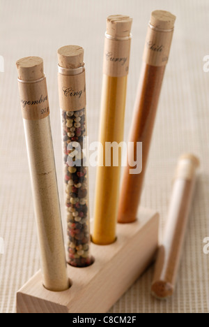 Test tubes and spices Stock Photo - Alamy