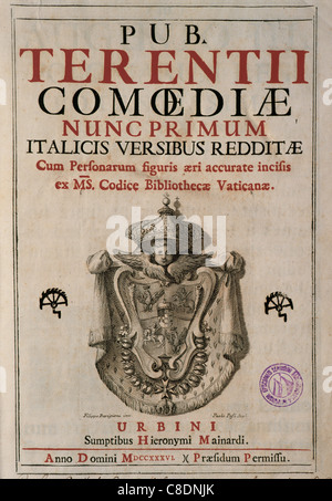 Terence (195-159 BC). Latin comic writer. Title cover of his Comedies ...