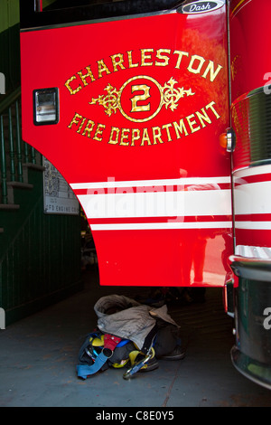 Charleston Fire Department, old town Charleston, South Carolina Stock ...