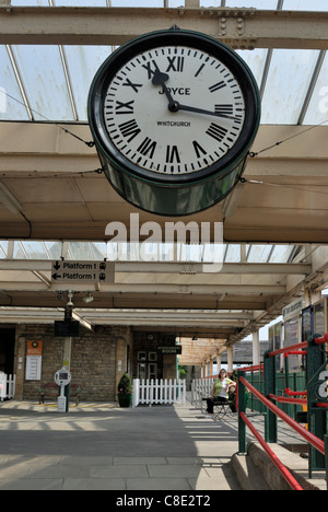 The station clock at Carnforth Railway Station in northern Lancashire ...