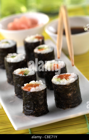 Rice,vegetable and nori seaweed makis Stock Photo - Alamy