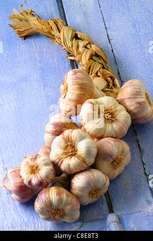 Braid of garlic Stock Photo - Alamy