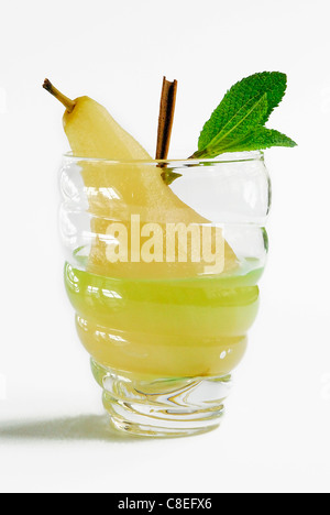 Yellow pear and mint Stock Photo - Alamy