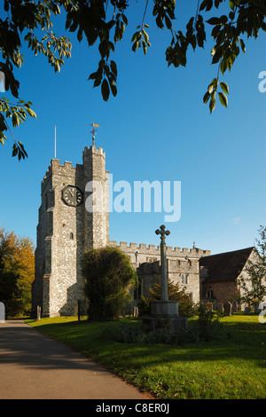 St Mary's Church and churchyard, Chilham, Kent, England, UK Stock Photo ...