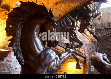 Horse bronze statues at Camden Stables Market Camden Town North London ...