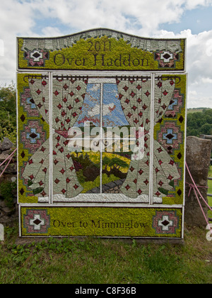 UK, England, Derbyshire, Over Haddon, right of way footpath sign at ...