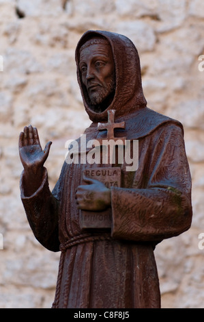 Statue of St. Francis, franciscan sanctuary of Greccio, Greccio, Rieti ...