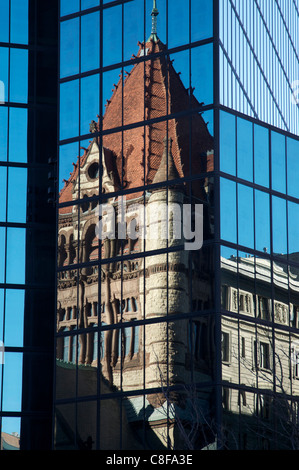 Trinity Church and the Hancock Tower, Boston, Massachusetts, USA Stock ...