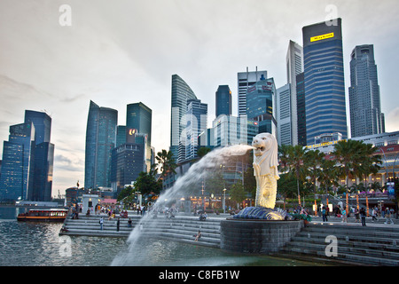 Singapore, Asia, Merlion, water vomiting, spitting, lion, mermaid ...