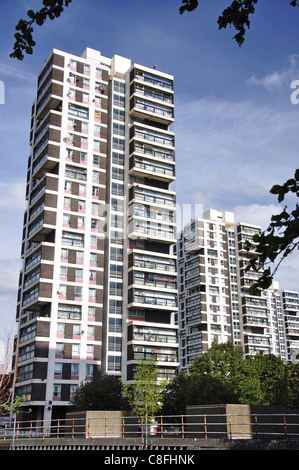 High-rise buildings on Wyndham & Comber Estate, Camberwell, London ...
