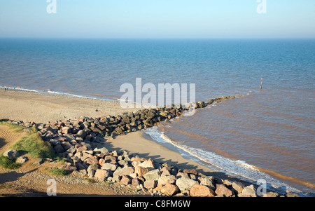 Rock armour groynes at Mappleton, Yorkshire, England Stock Photo - Alamy
