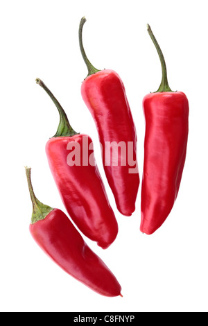 Four red chillies Stock Photo - Alamy