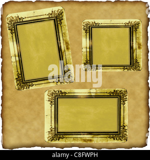 vintage scrapbook old paper with frames Stock Photo - Alamy