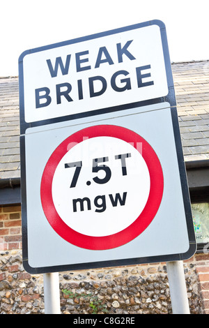 Weak bridge warning traffic sign in Cheshire UK Stock Photo - Alamy