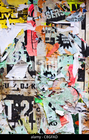 Old ripped torn posters grunge texture background creased crumpled ...