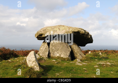 Chun Quoit Megalithic Tomb Penwith Chun Downs Cornwall England UK GB ...