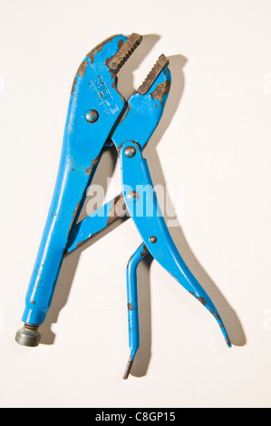 Old blue Mole Grips Stock Photo - Alamy