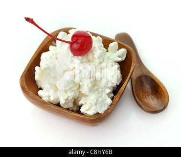 Tasty cottage cheese with cherry Stock Photo - Alamy