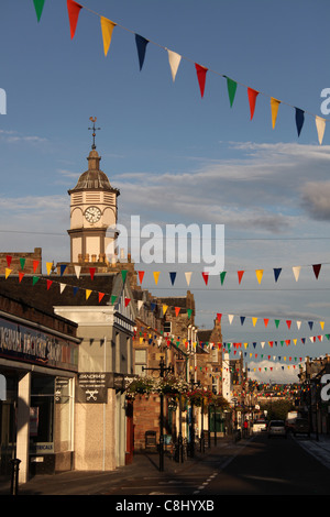 Town of Dingwall, Scotland. Picturesque view of the High Street with ...
