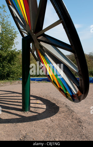 Colliery wheel at Pooley Country Park, Warwickshire, UK Stock Photo - Alamy