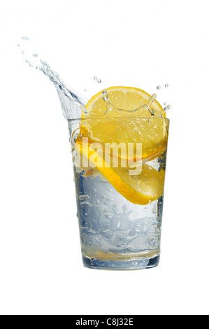 Fresh lemons isolated on clear marble background Stock Photo - Alamy