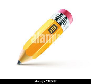 Yellow pencil, isolated on white background Stock Photo - Alamy