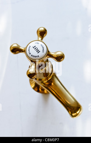Old fashioned brass water tap Stock Photo - Alamy
