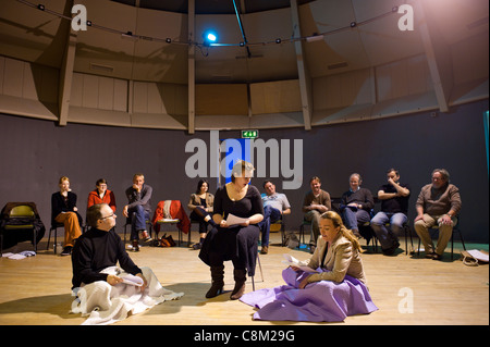 Actors at a 'script in hand' rehearsed reading of new theatre drama ...