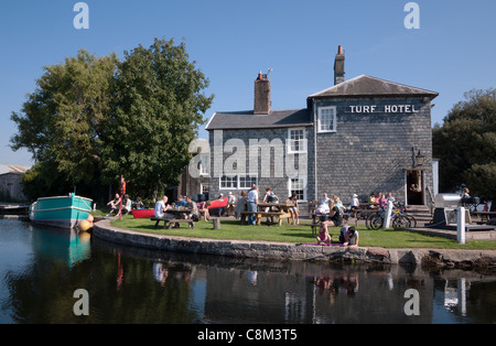 The Turf Hotel and Exeter Canal, Exminster, Devon, UK Stock Photo - Alamy