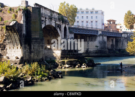 Italy. Rome. Pons Aemilius (Ponte Emilio) or Broken Bridge (Ponte Rotto ...