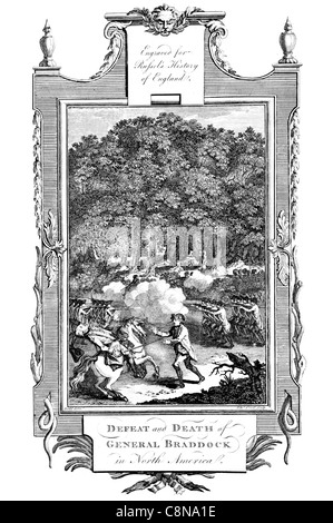 Defeat of British General Edward Braddock Fort Duquesne French Indian ...