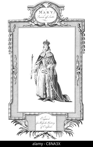 Mary Queen of Scots. Copperplate engraving by John Kay from A Series of ...