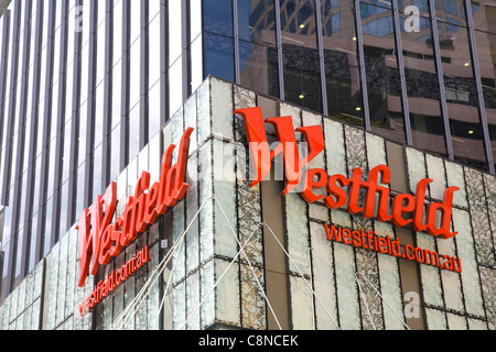 Westfield signage on exterior at Westfield Shopping Centre, Stratford ...