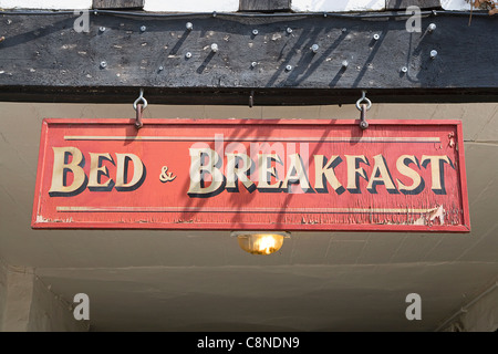 Sign outside bed and breakfast accommodation in the village of Stock ...