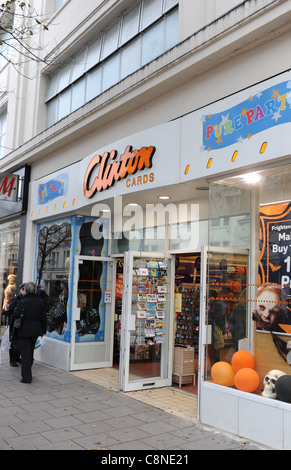 Clintons greeting card retail business shop front & store window ...
