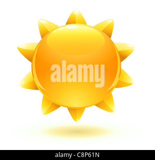 Summer hot Cartoon Sun. Illustration for design Stock Photo - Alamy