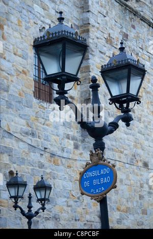 Street Sign in Bilbao, Basque Country, Spain, With the name of the city ...