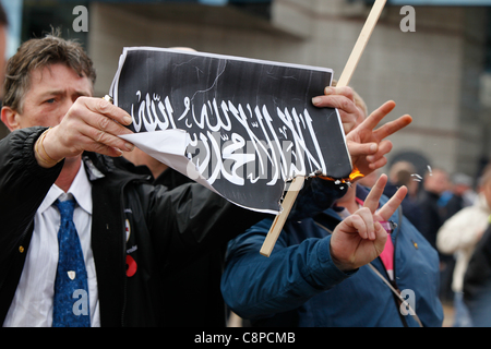 Members of the English Defence League during an EDL demonstration in ...