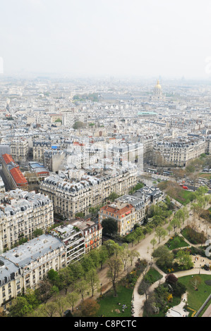 Paris from the height of the roofs. View of the capital of France from ...