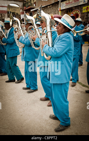Traditional Peruvian music band at the fiesta de Nuestra Señora del ...