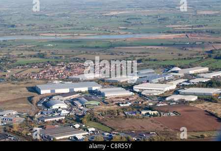 Aerial view of Fradley village near Lichfield Staffordshire England ...