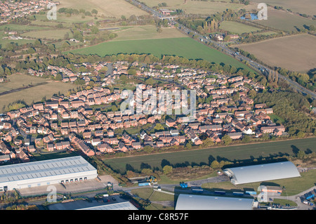 Aerial view of industrial units on the old Fradley Aerodrome or Stock ...
