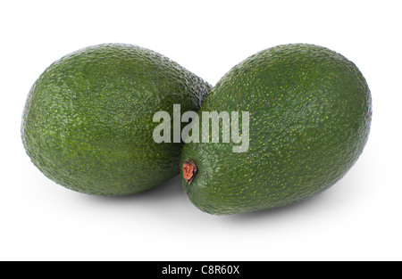Isolated two cut half of avocado with clipping path on white background ...