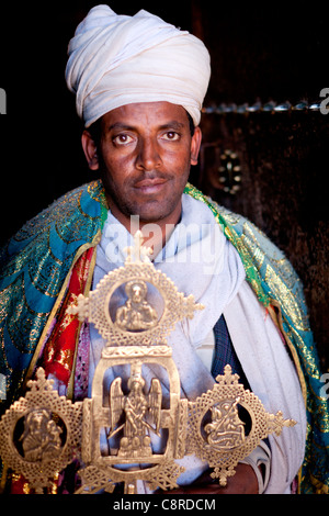 Ethiopia, Lalibela, Yemrehanna Kristos, Cross shaped window Stock Photo ...