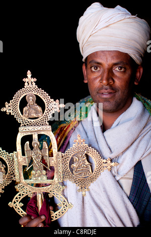 Ethiopia, Lalibela, Yemrehanna Kristos, Cross shaped window Stock Photo ...