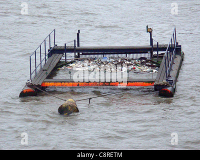 Passive Debris Collector, floating rubbish bin on the River Thames ...