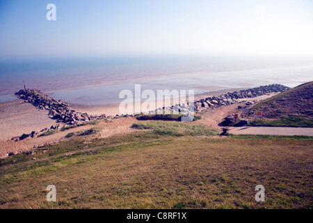 Rock armour groynes at Mappleton, Yorkshire, England Stock Photo - Alamy