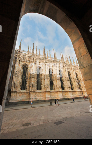 A view through an arch of the northern wall of the Duomo Cathedral in ...