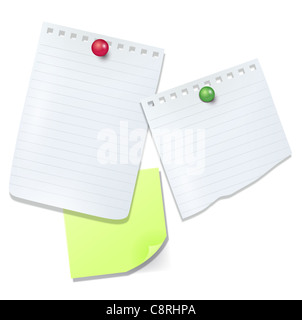 note papers with push pins Stock Photo - Alamy