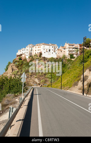 Finestrat old town Mediterranean houses, Costa Blanca, Spain Stock ...